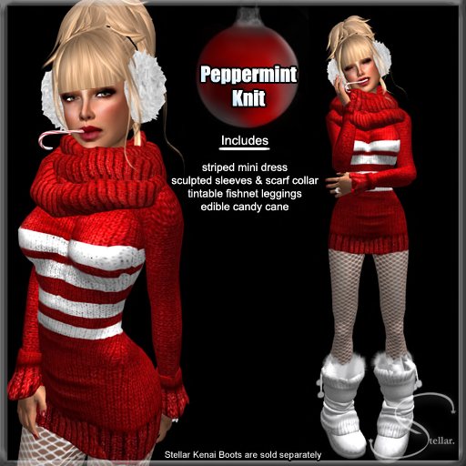 Second Life Marketplace - [Stellar] Peppermint Knit Set *SPECIAL*